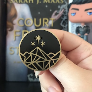 ACOTAR Night Court Black & Gold Enamel Pin, ACOTAR Enamel Pins, ACOTAR ...
