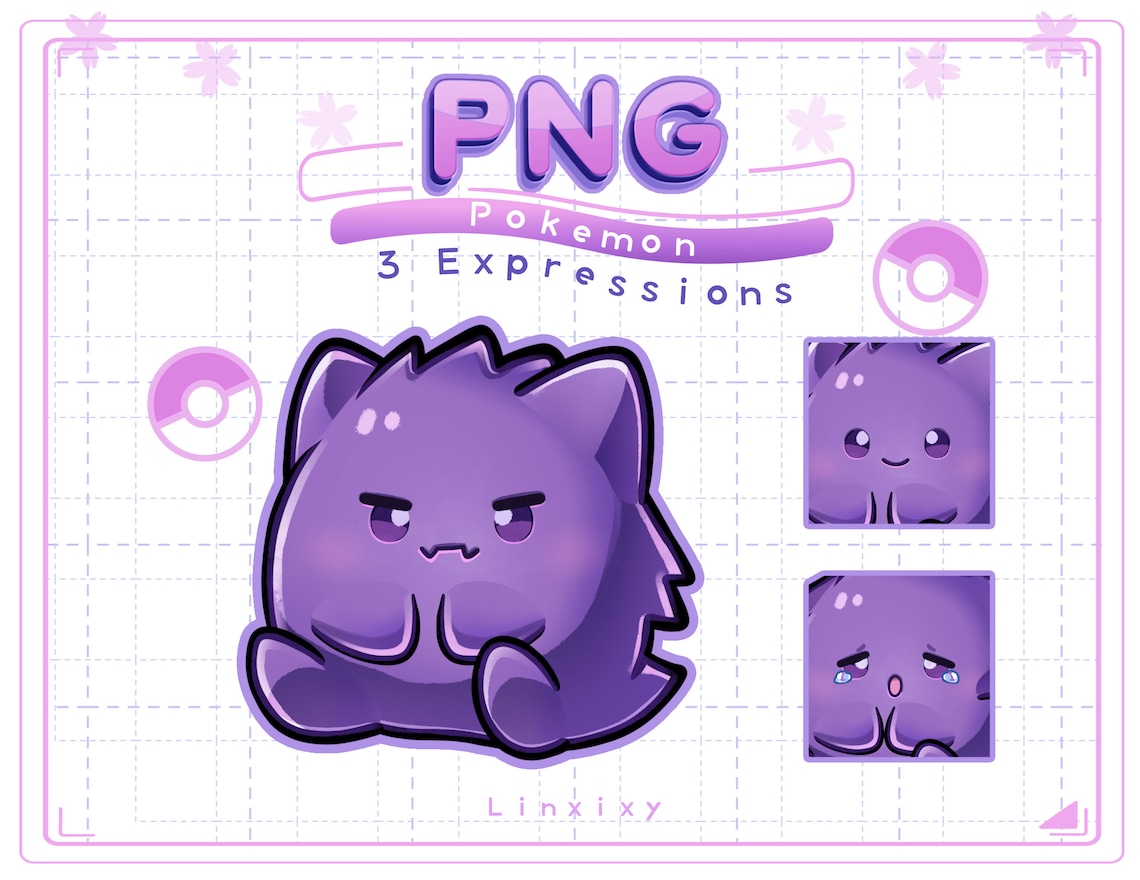 Pngtuber | Reactive Image | Gengar Pokemon Stream 12 Png Files for OBS ...