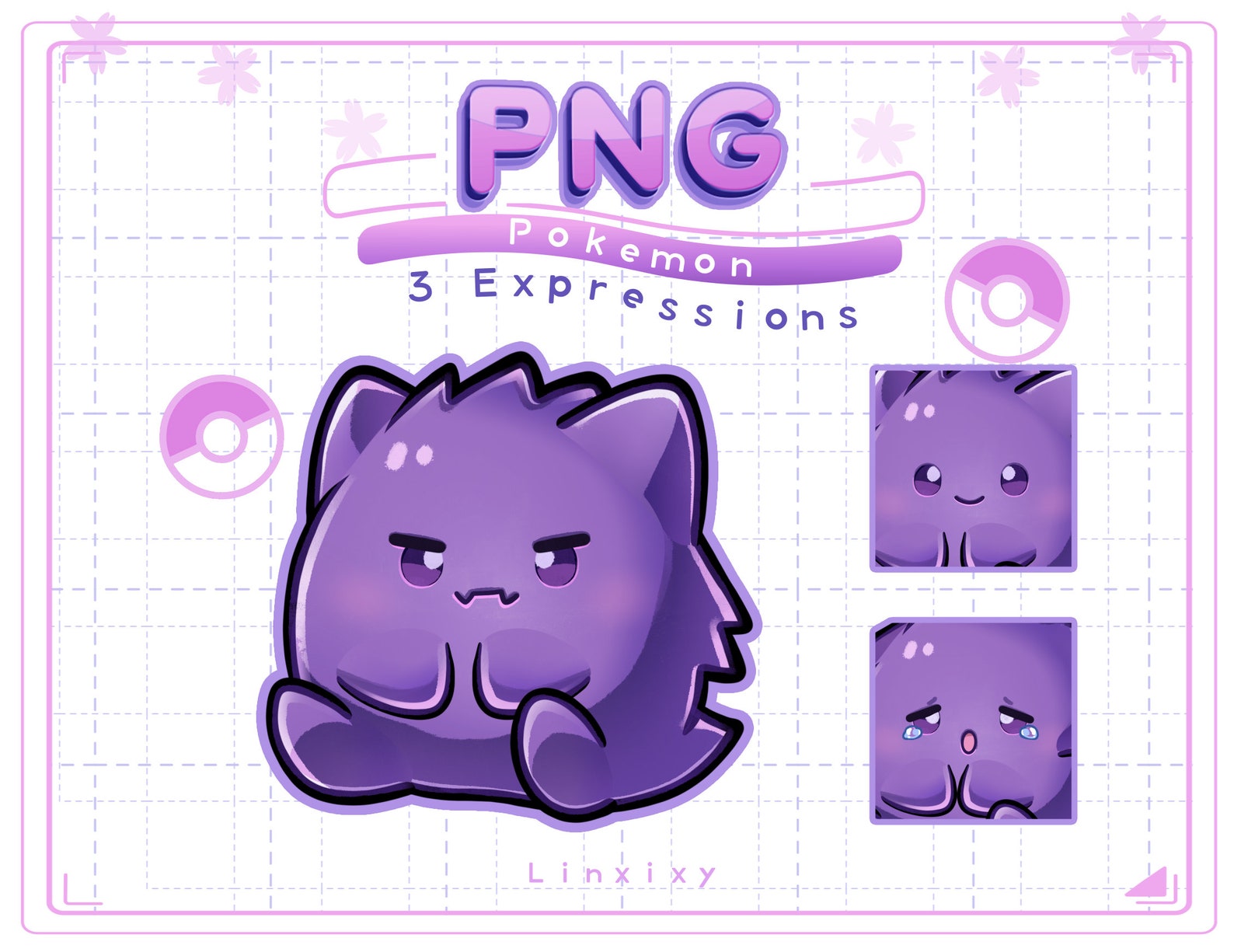 Gengar Pokemon Pngtuber | Voice Reactive Stream Asset (12 PNG Files) - Etsy