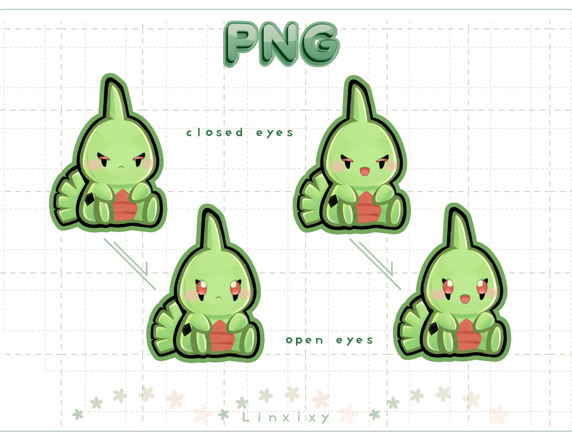 Pngtuber Reactive Image Larvitar Pokemon Stream 4 Files for OBS Voice ...