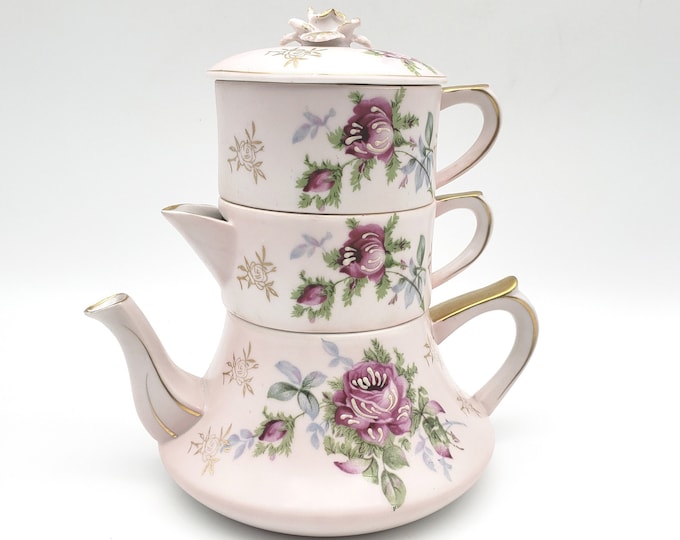 Vintage Lefton Stacking Teapot Creamer Sugar Set Lefton's Exclusive ...