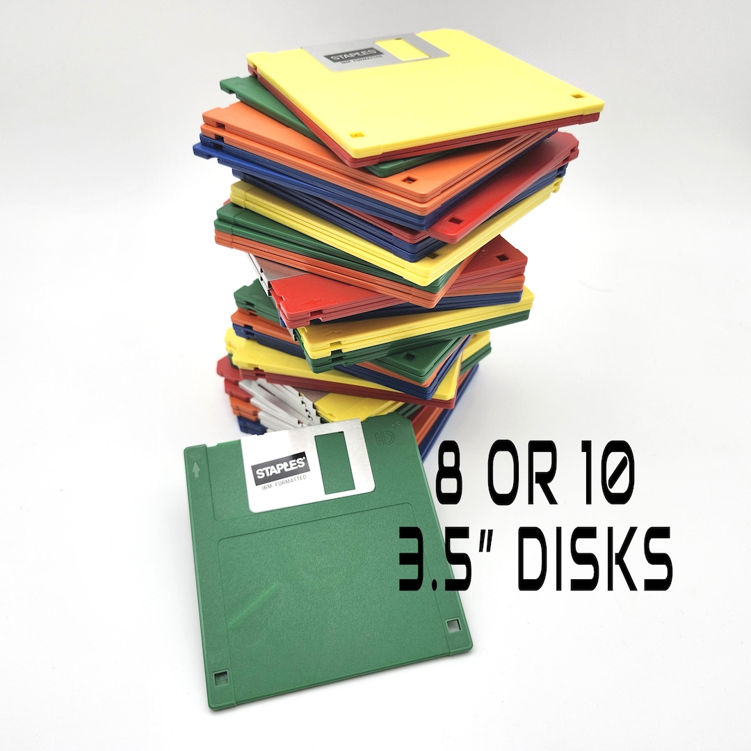 Vintage 3.5" Diskettes Floppy Disks Rainbow Colors Lot of 10 or 8 ...