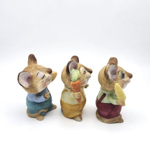 Vintage Mouse Trio Figurines Homco Mice Set of 3 Anthropomorphic ...