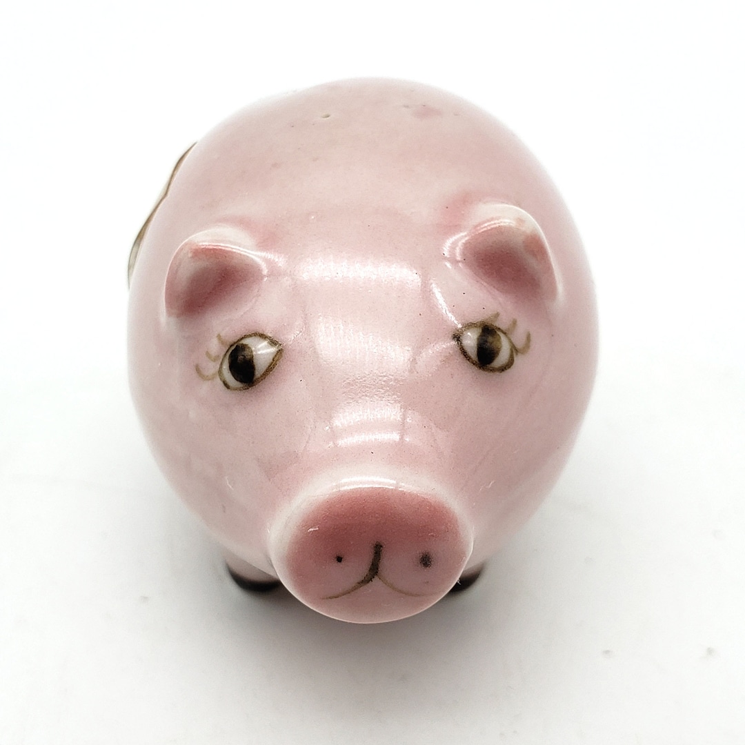 Vintage Miniature Pink Pig Figurine Mini Ceramic Piglet Shadow - Etsy