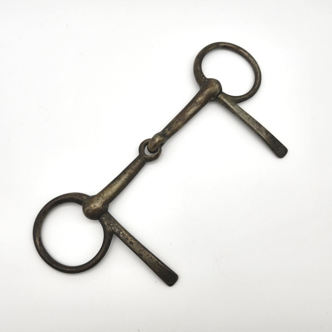 Vintage Horse Bit Snaffle Half Cheek Par Silver Rustic Western Tack ...