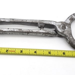 Vintage Bull Nose Lead Pliers Farm Tool Cattle Livestock Silver Painted ...
