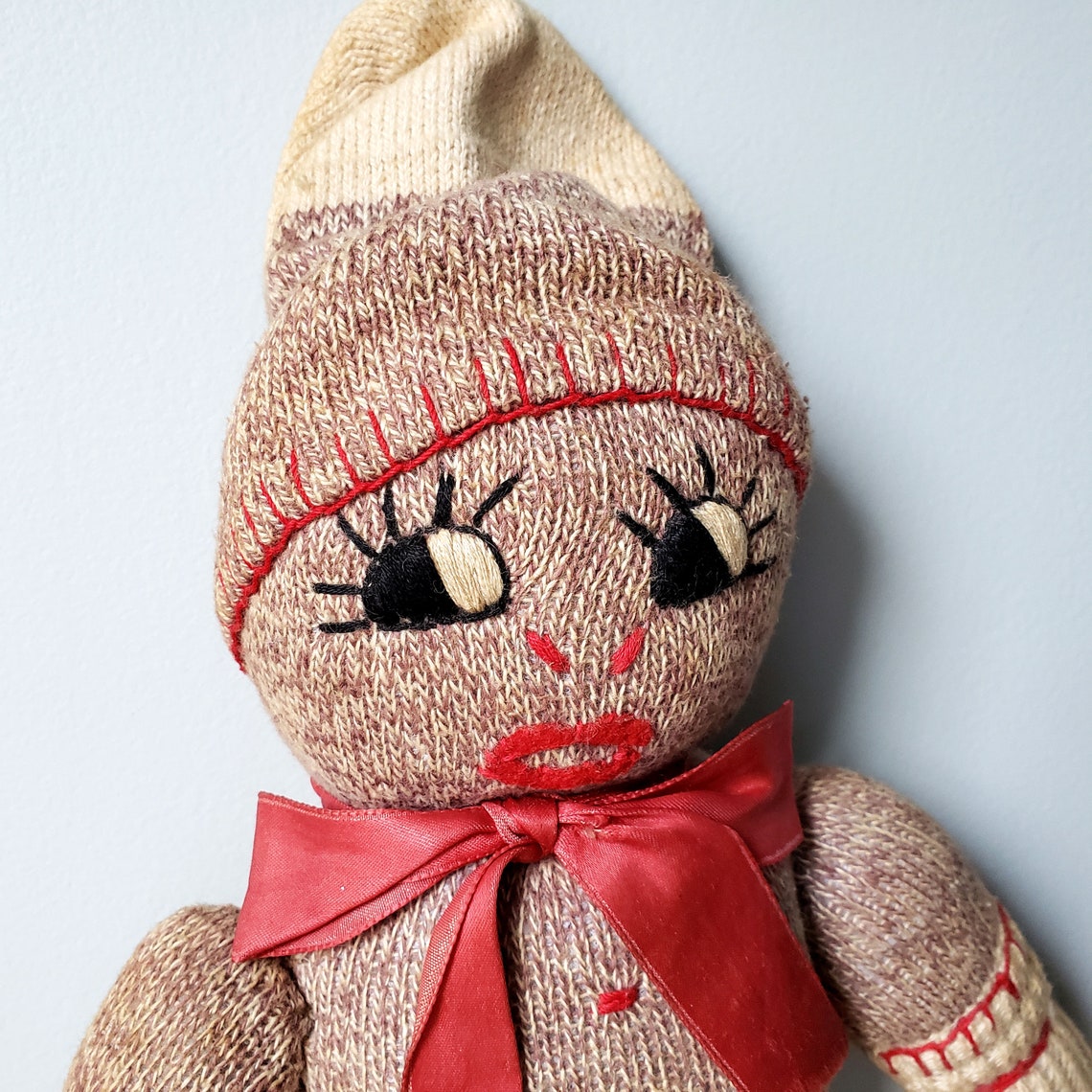 Vintage Sock Doll Figure Sock Monkey Style Primitive | Etsy