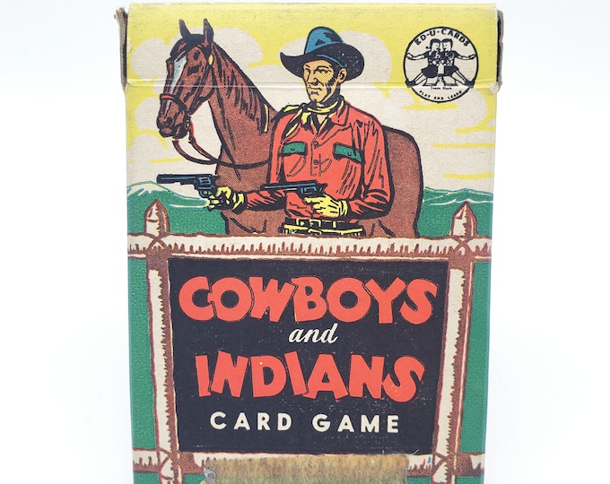 Vintage Cowboys and Indians Card Game Ed U Cards 1949 Original Box ...