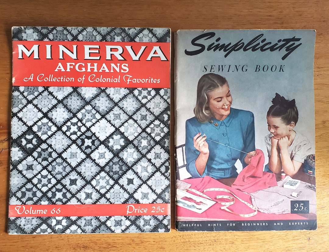 Vintage Sewing Magazine Lot of 2 Minerva Afghans Crochet Knitting 1943 ...
