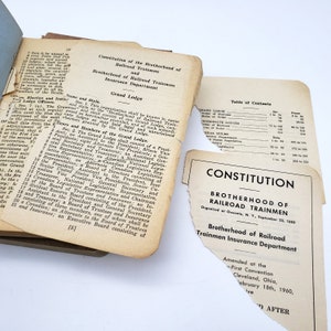 Vintage Brotherhood of Railroad Trainmen Constitution Books 1930s 1960s ...