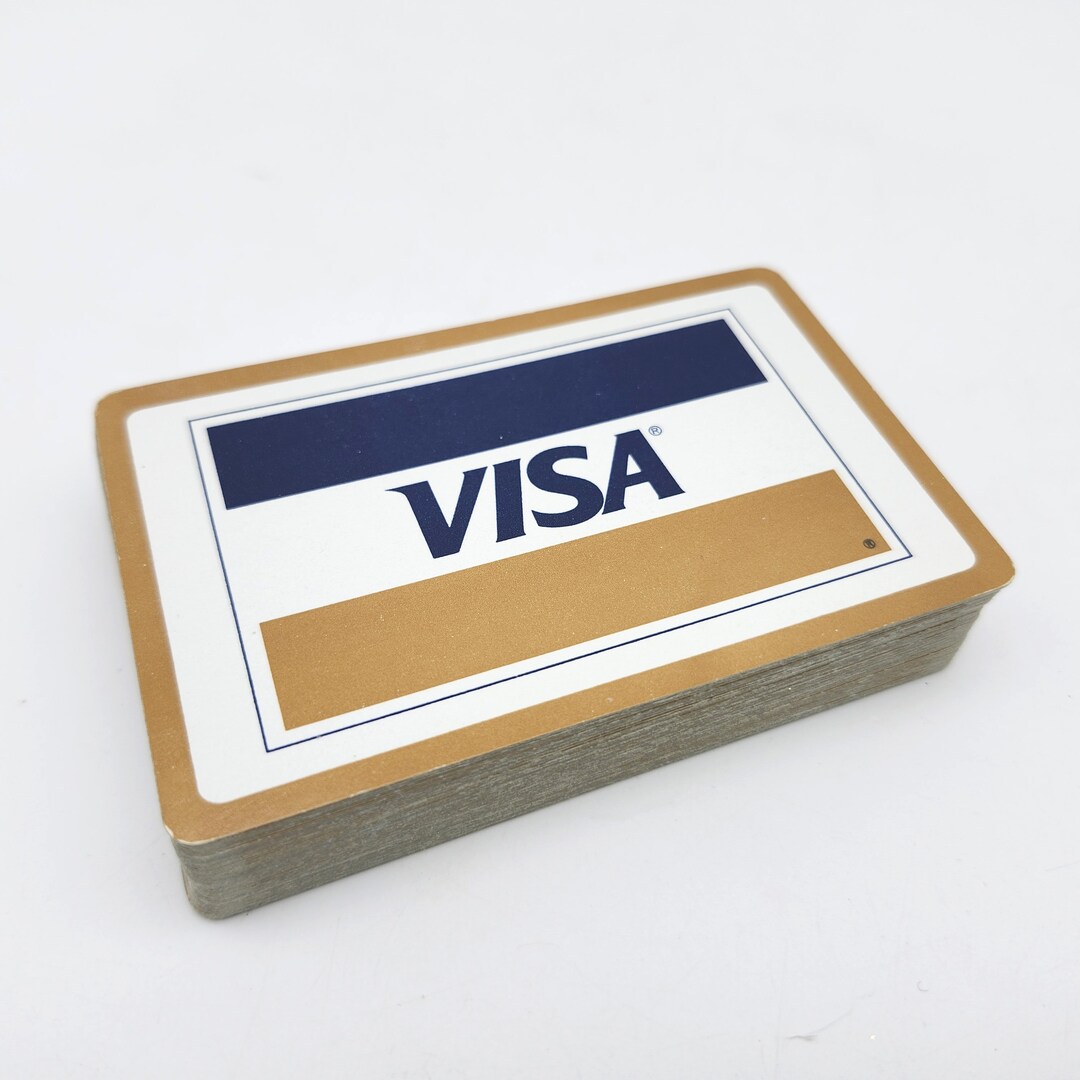Vintage Visa Playing Cards Old Visa Credit Card Logo Gold and Blue ...