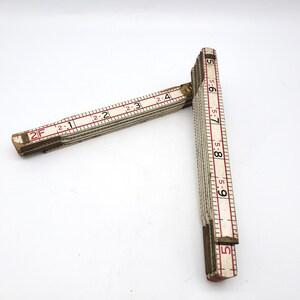 Vintage Dietzgen Wooden Folding Ruler No. 4906T Lock Joints Brass Wood ...