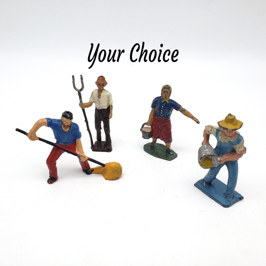 Your Choice Vintage Lead Metal Farm Worker Figure 2" Miniature Man ...