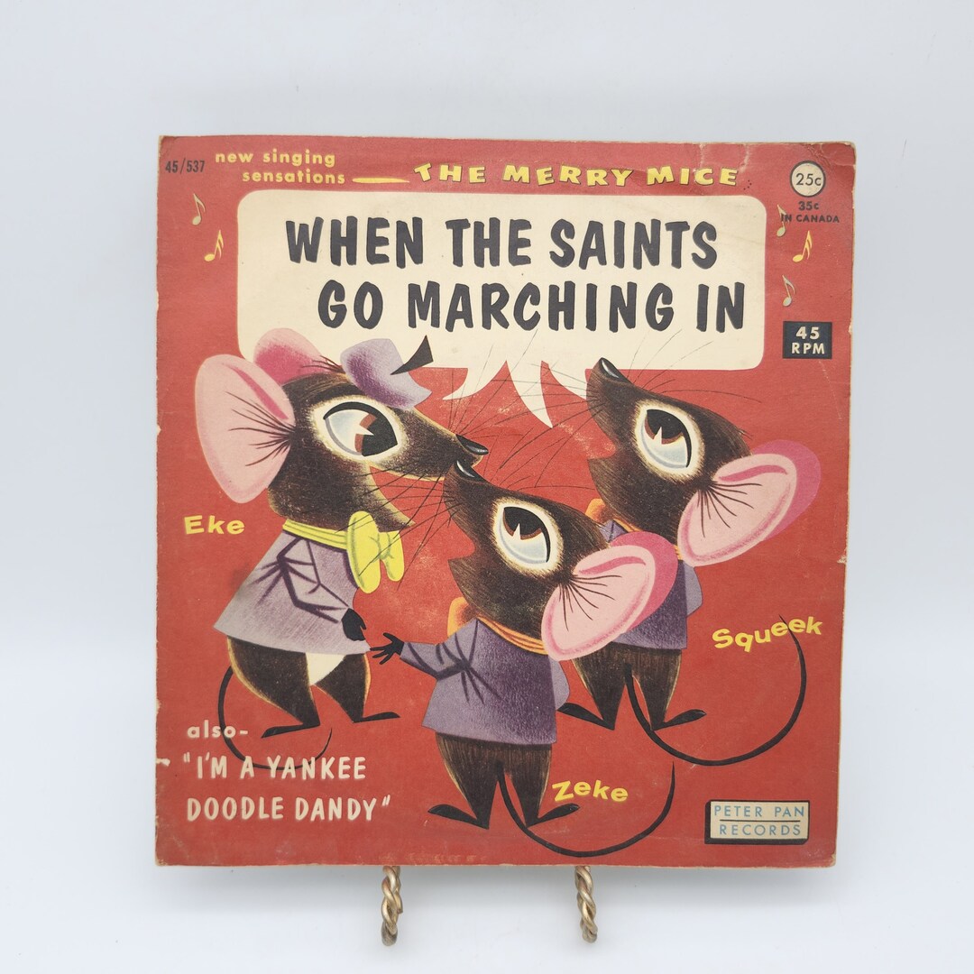 Vintage the Merry Mice When the Saints Go Marching in 45 Record Red ...