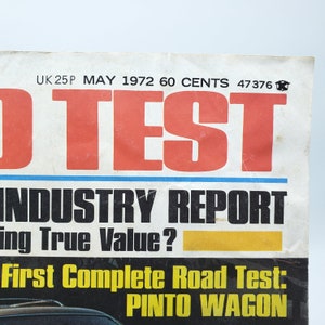 Vintage Road Test Car Magazine May 1972 Issue 70s Automobile ...