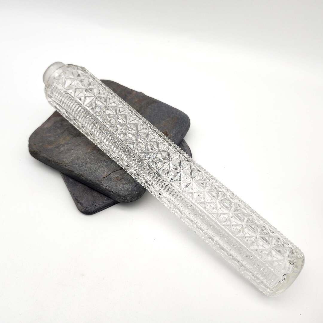 Vintage Cut Glass or Crystal 8 Long Perfume Vial Scent Bottle Lay Down ...