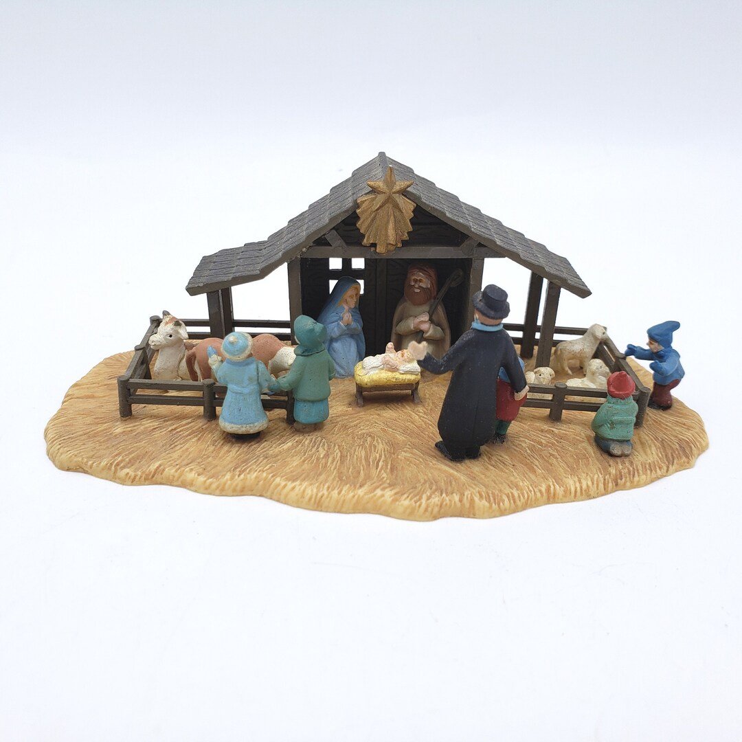 Vintage Nativity Plastic Enesco Manger Scene 1989 Christmas Decorating ...