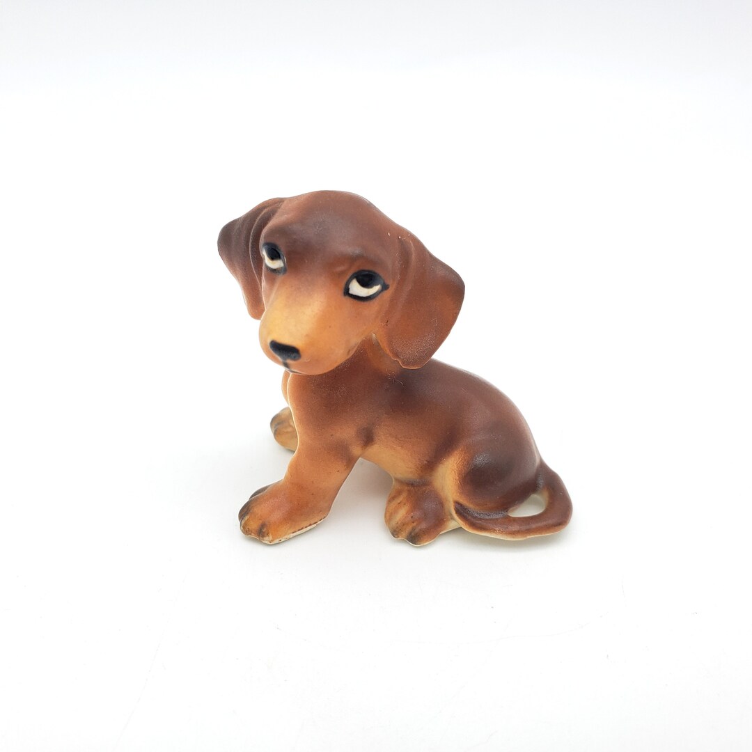 Vintage Brown Beagle Miniature 2 Dog Figurine Japan Sad - Etsy