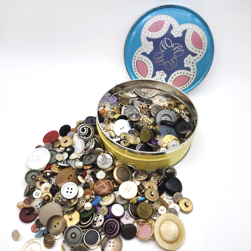 Vintage Old Tin Buttons - Etsy