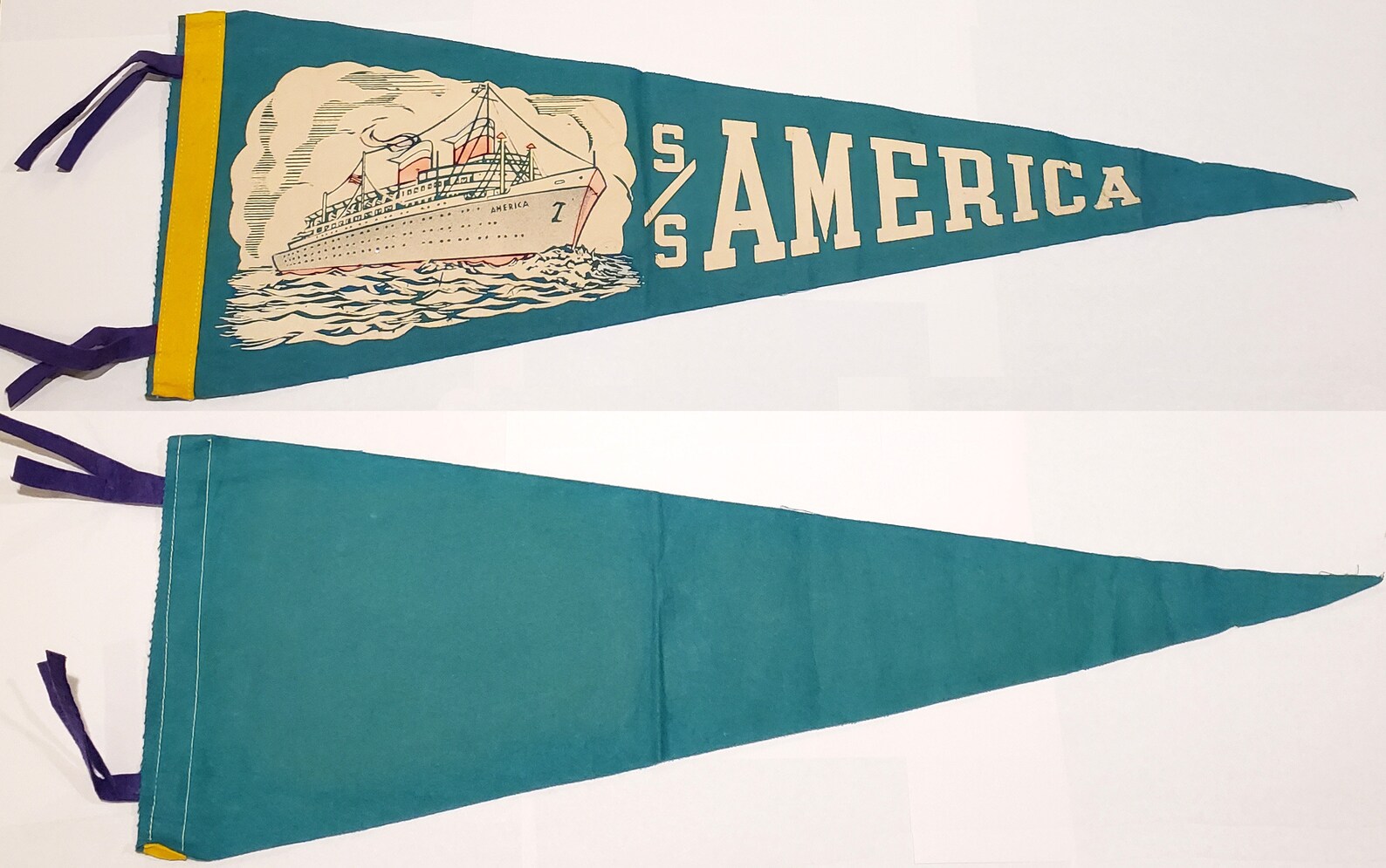 Vintage SS America Felt Pennant Passenger List Cruise Ship | Etsy