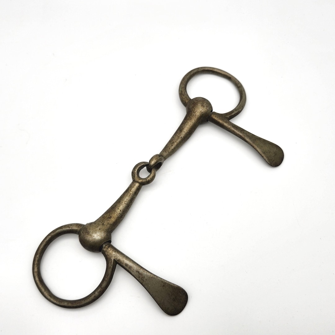 Vintage Horse Bit Snaffle Half Cheek Par Silver Rustic Western Tack ...