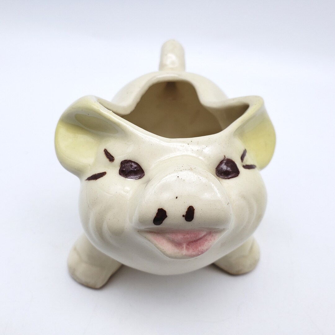 Vintage Pig Planter Figurine Ceramic Piglet Succulent Planter Sponge ...