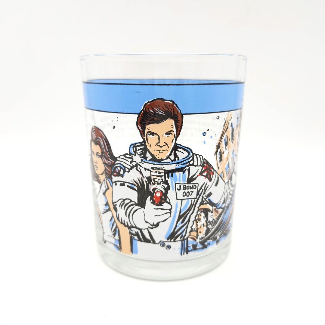 Vintage 1979 Moonraker James Bond Drinking Glass Roger Moore 007 ...