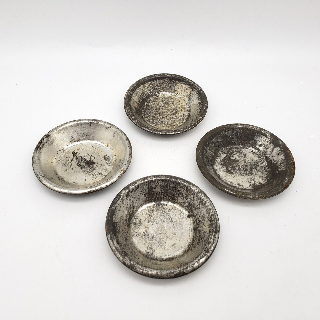 Vintage Mini Pie Plates Tart Pan Votive Holders Set of 4 Primitive ...