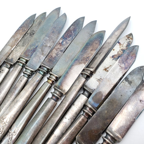 2 Silverplate Fruit Knives Vintage Embossed Floral Pattern by Wm Rogers and Son Kitchen & Dining ...