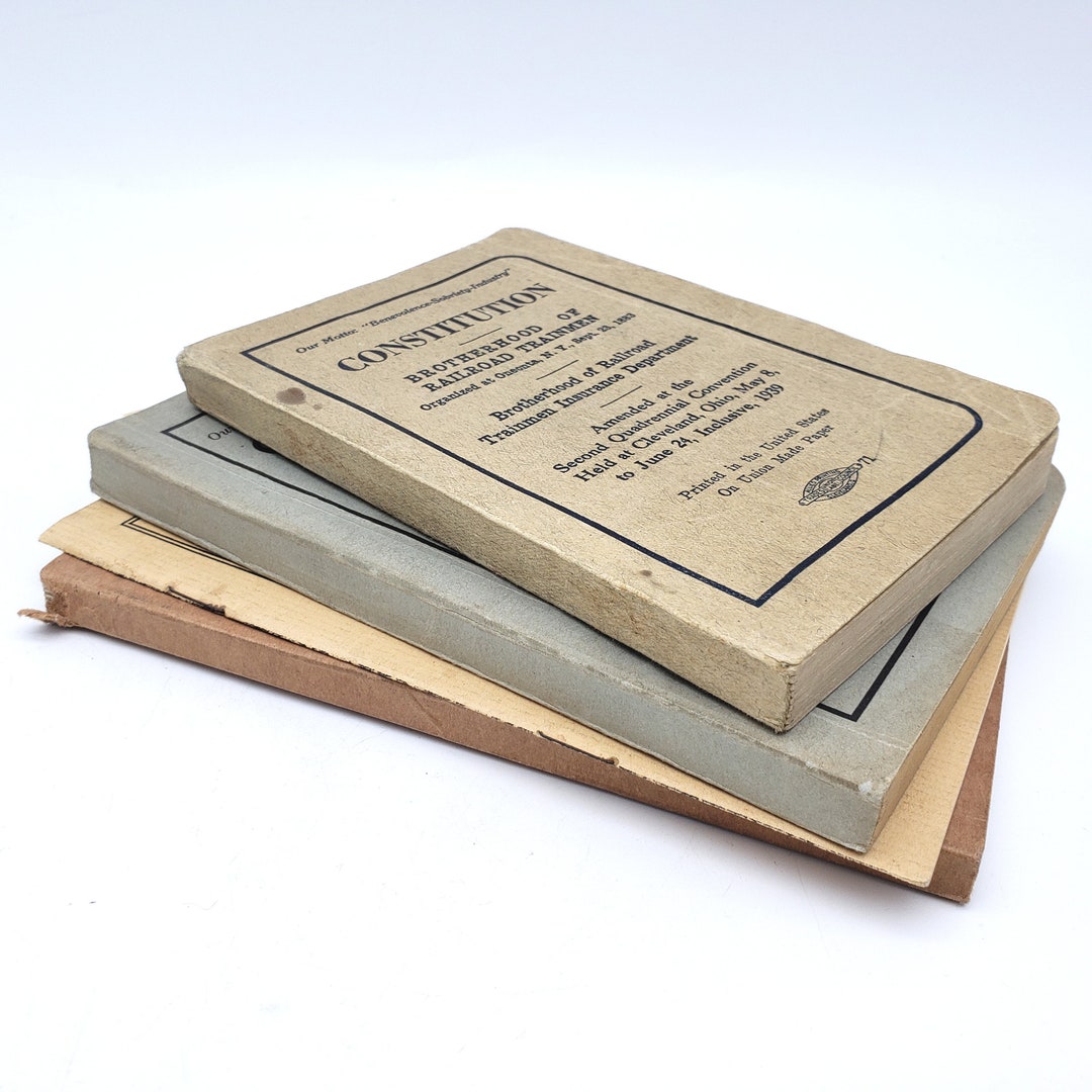 Vintage Brotherhood of Railroad Trainmen Constitution Books 1930s 1960s ...
