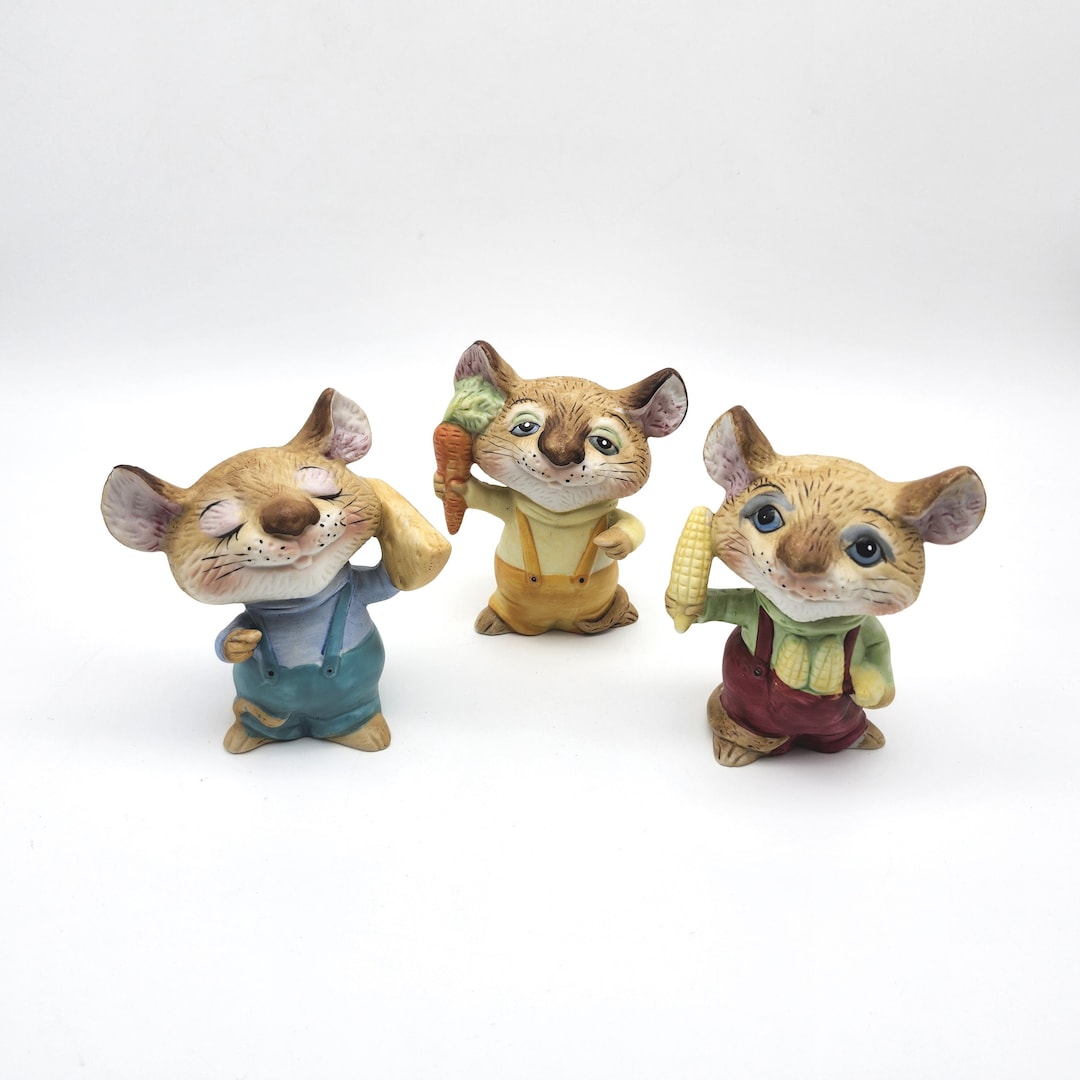 Vintage Mouse Trio Figurines Homco Mice Set of 3 Anthropomorphic ...
