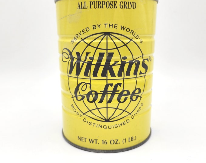 Vintage Wilkins Coffee Can No Lid 1 LB Size All Purpose Grind Yellow ...