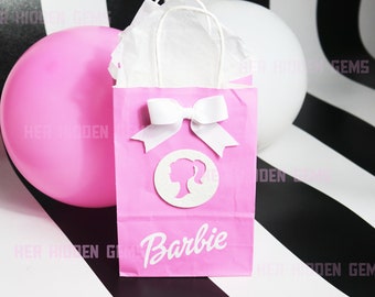 Paper & Party Supplies Personalized treat box goody bag Barbie Set of ...
