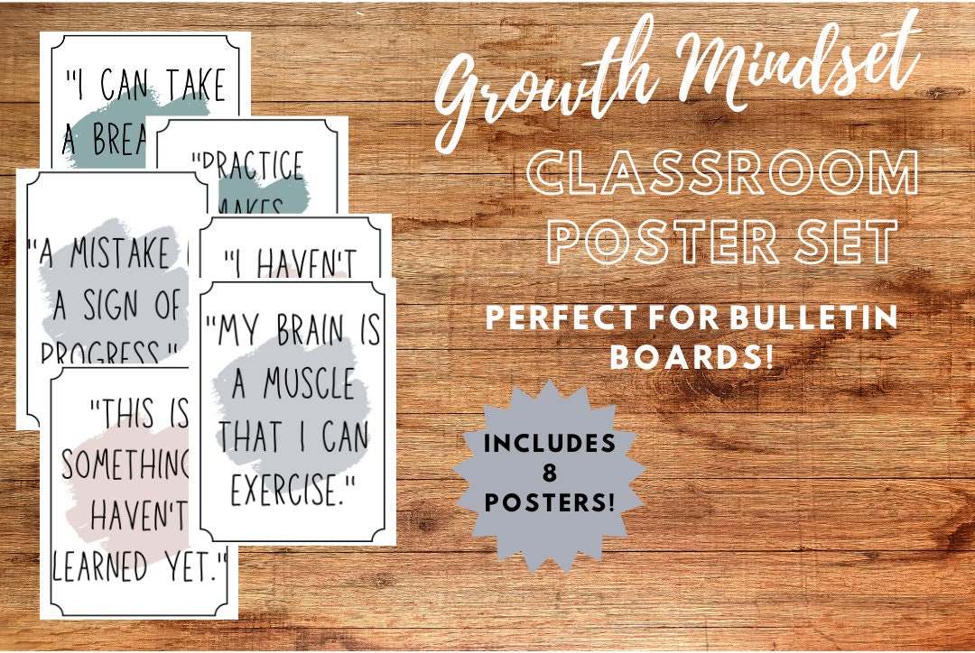 Growth Mindset Posters, Set of Motivational Posters, Growth Mindset ...