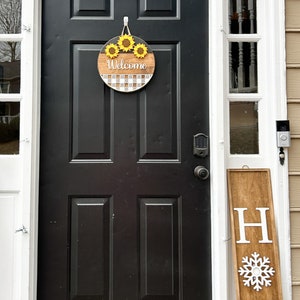 Sunflower Welcome Door Sign, Summer Welcome Door Sign, Sunflower Porch ...