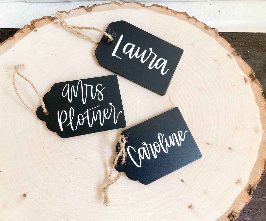 Chalkboard Name Tags, Personalized Chalkboard Name Tags, Hand Lettered ...