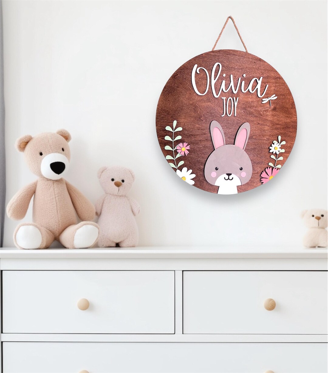 Custom Nursery Name Sign, Woodland Nursery Sign, Girl Nursery Sign ...