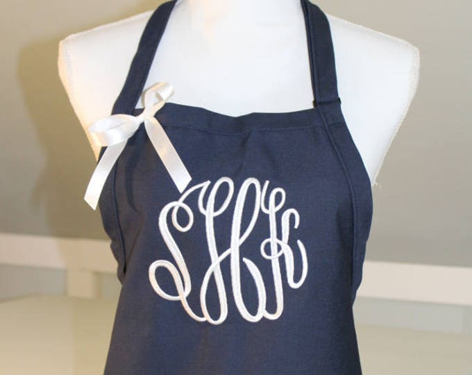 Monogrammed Apron With Bow Apron With Monogram Personalized Apron ...