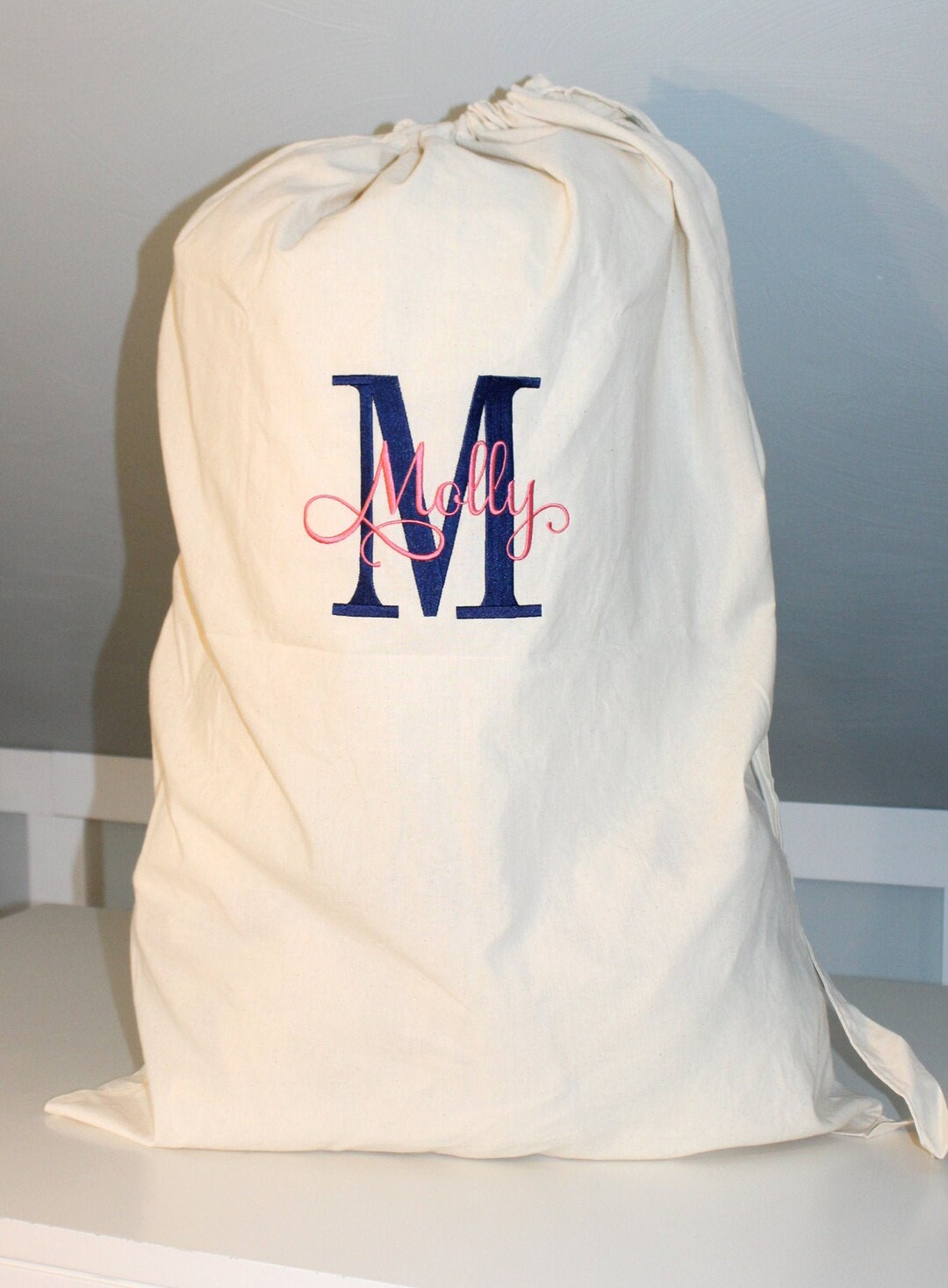 Monogrammed Laundry Bag With Letter and Name - Laundry Bag With ...