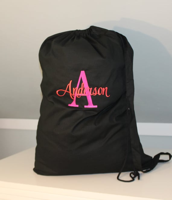 Monogrammed Laundry Bag With Letter and Name With Mayah Font | Etsy