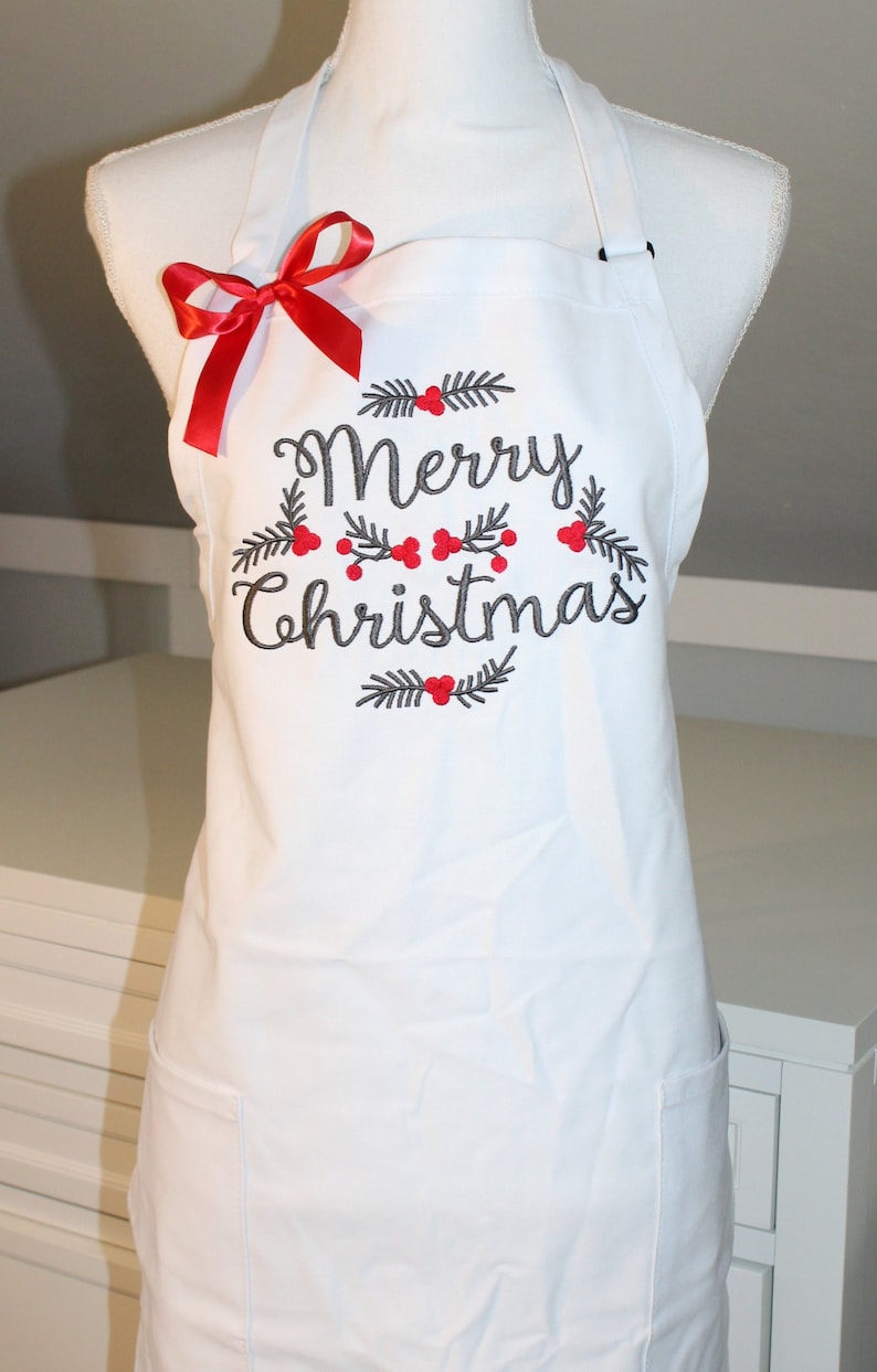 Merry Christmas Apron Christmas Apron White Christmas - Etsy