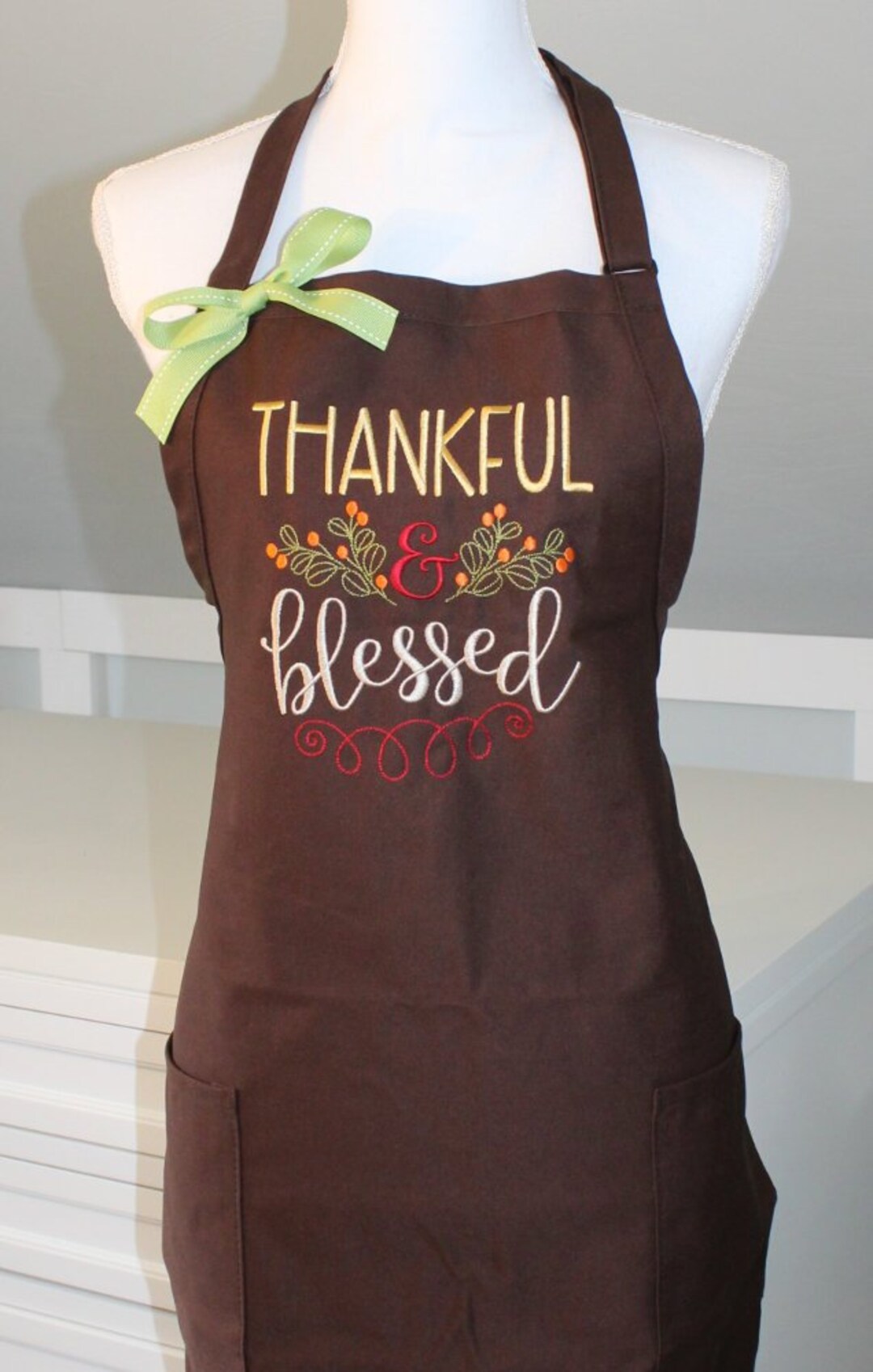 Thankful and Blessed Thanksgiving Apron - Thanksgiving Apron - Apron ...