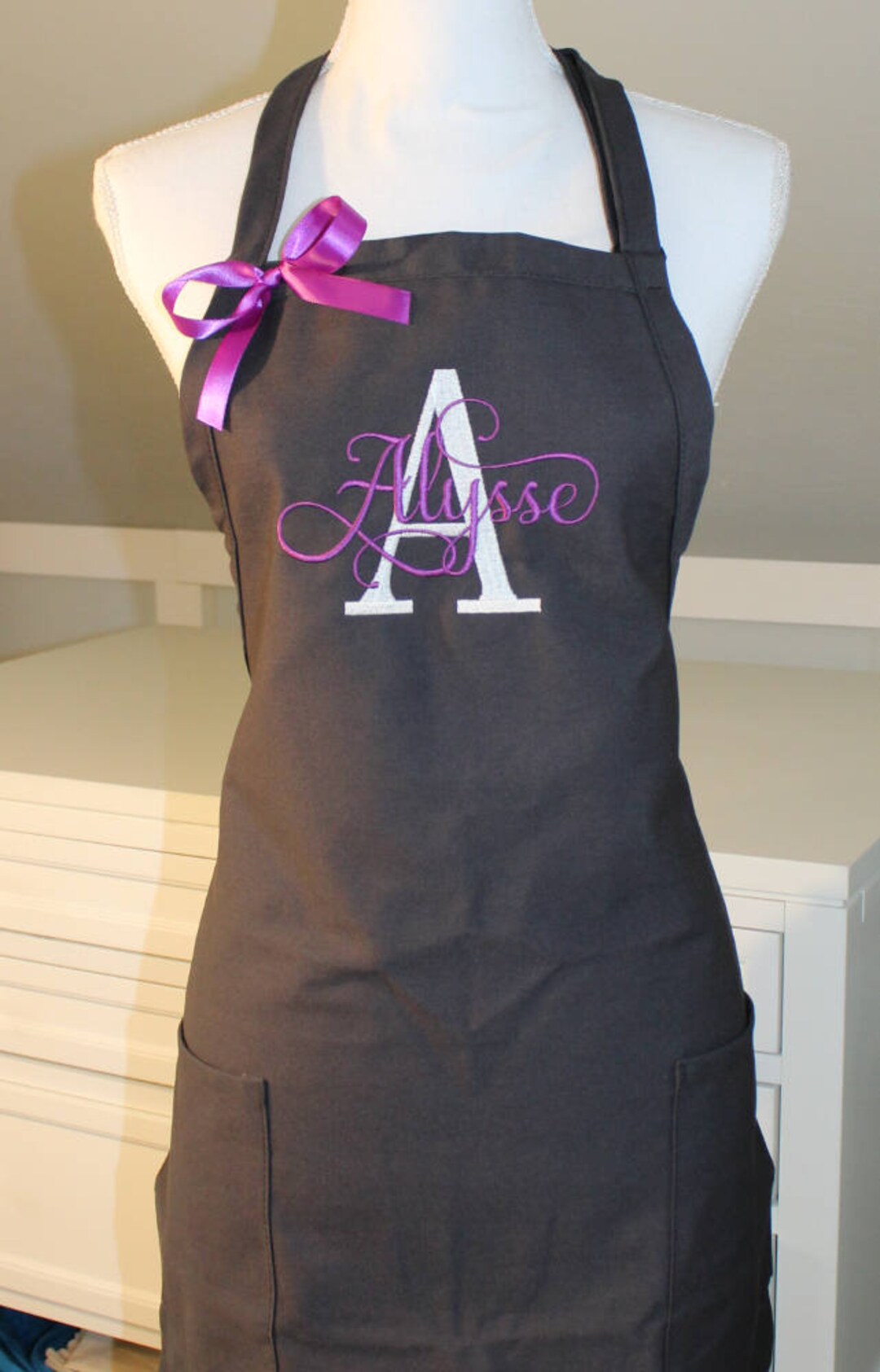 Monogrammed Apron With Letter and Name - Perfect Gift - Personalized ...