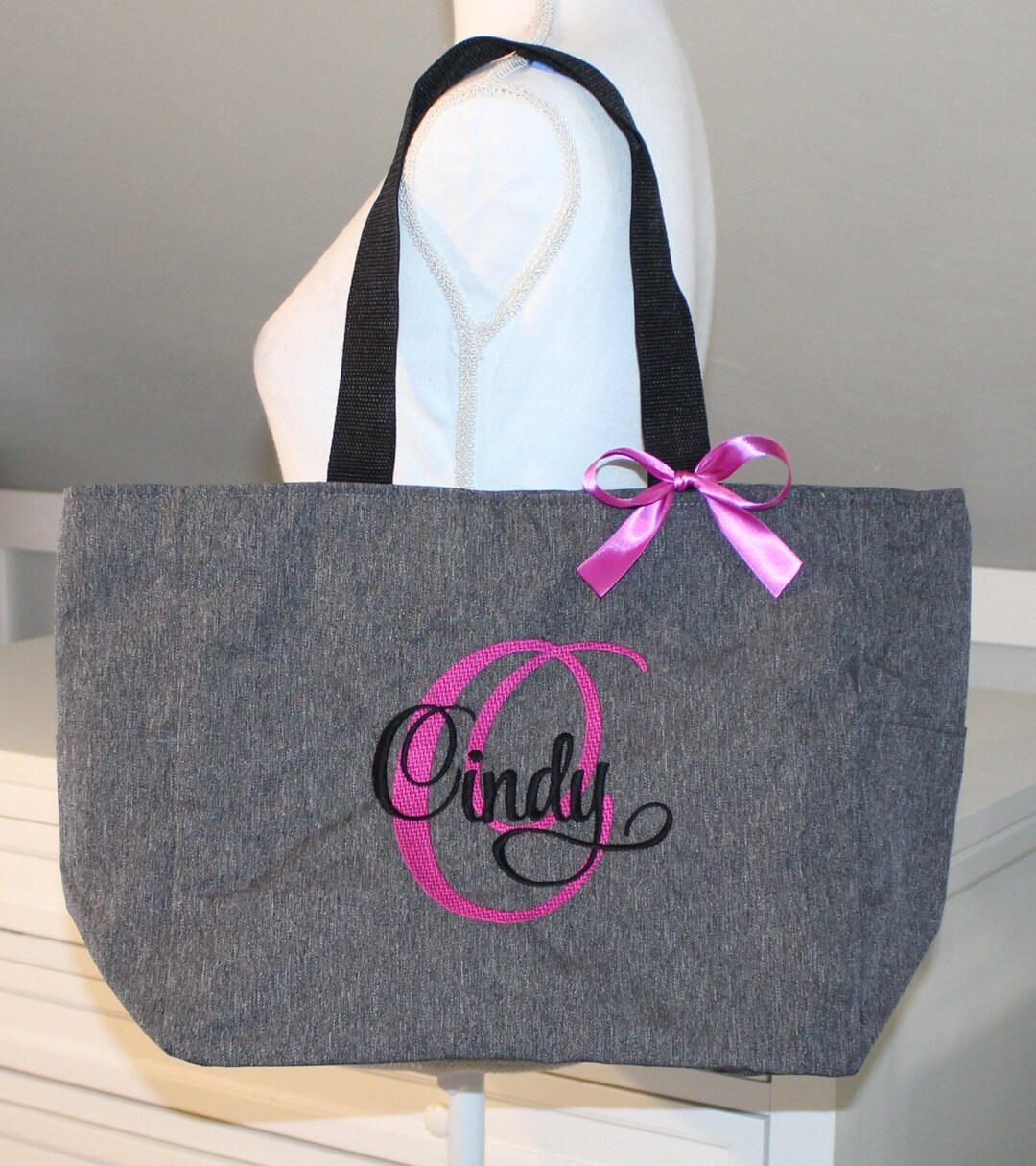 Tote Bag With Monogram - Personalized Tote Bag - Monogrammed Tote Bag ...