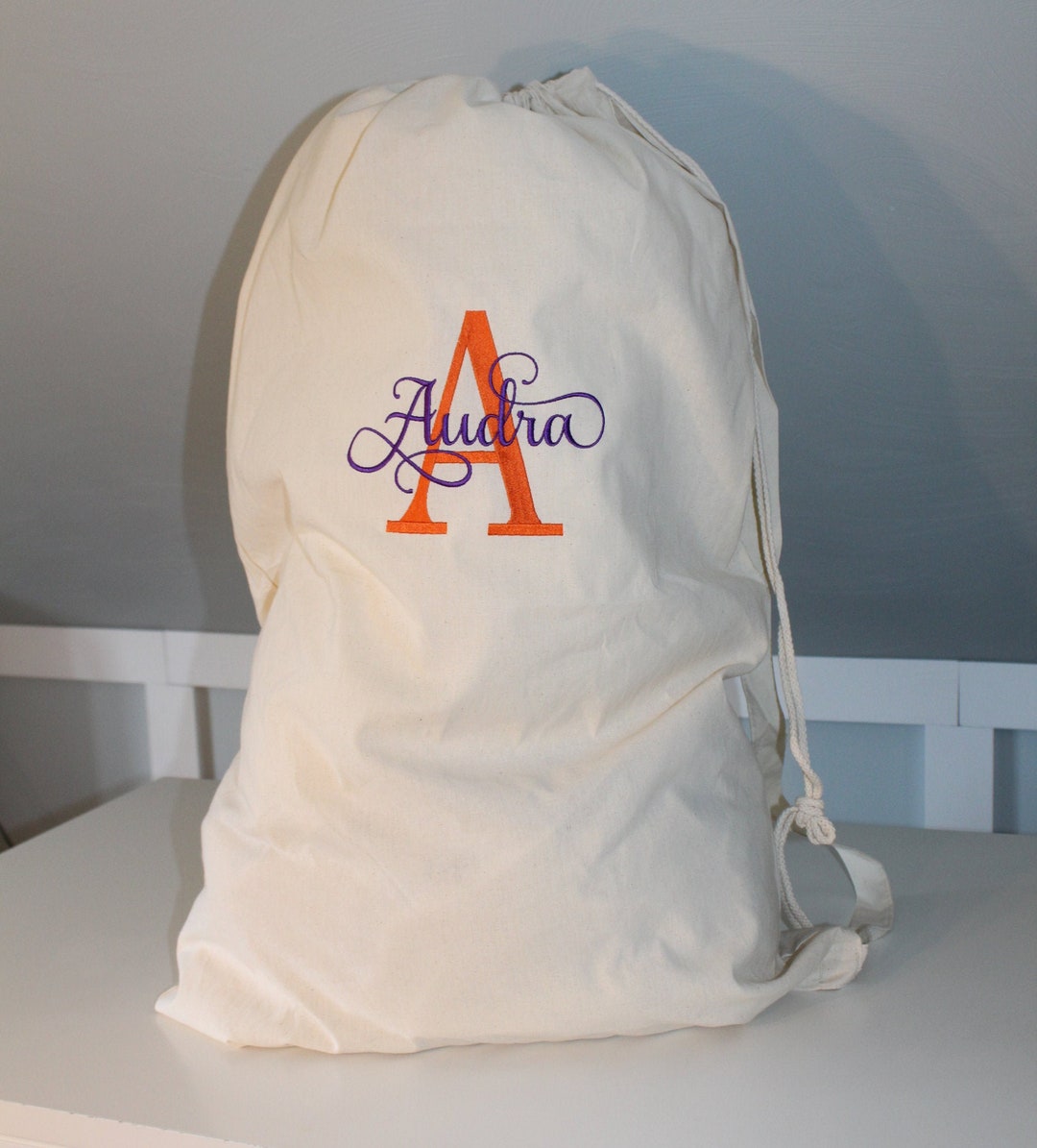 Monogrammed Laundry Bag With Letter and Name - Laundry Bag With ...
