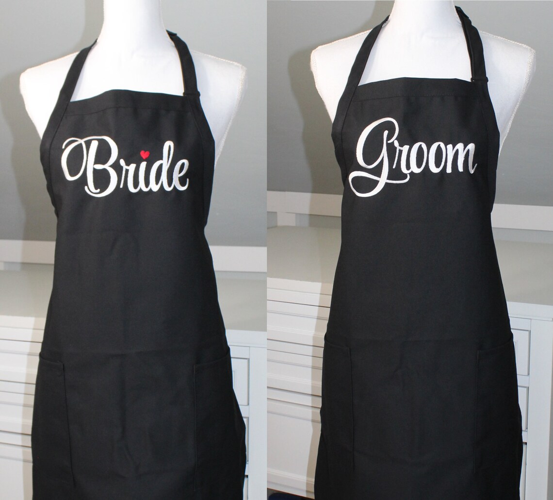 Bride and Groom Apron Set Aprons for Wedding Couple - Etsy UK