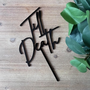 Black Engraved Acrylic Cake Topper, Alternative Wedding Cake Topper ...