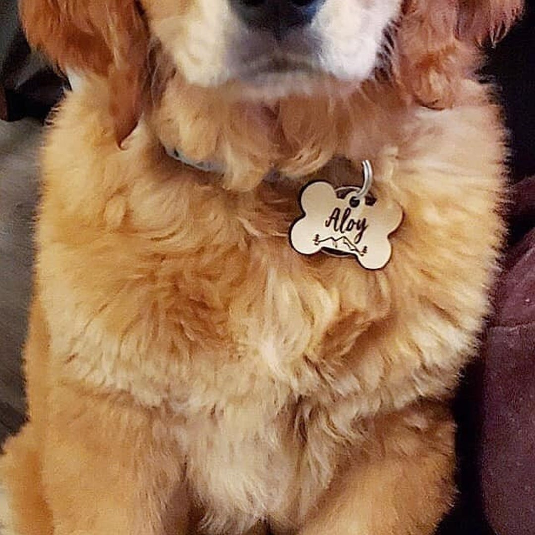 Custom Engraved Wood Dog Tag: Handmade Pet ID Tag - Etsy
