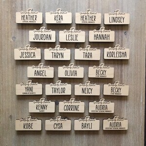 Custom Name Tags for Work, Quality Custom Name Tags, Engraved Wood Name ...