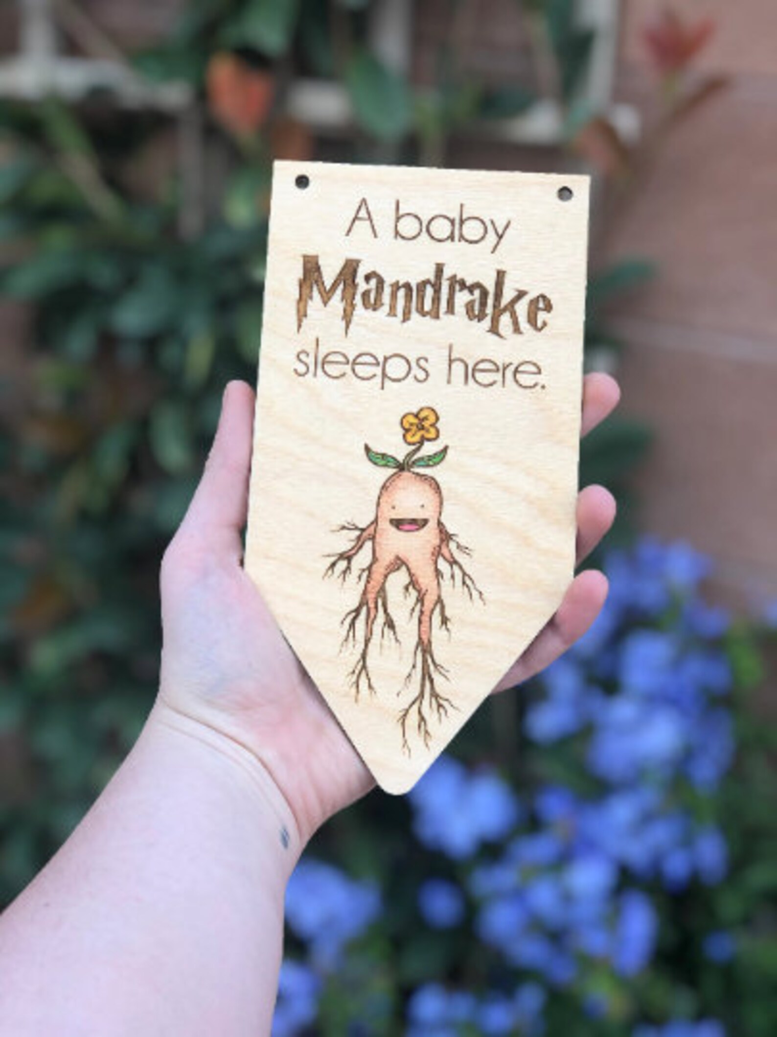 Hand Painted Baby Mandrake Sign Nursery Decor Tiny Crib | Etsy